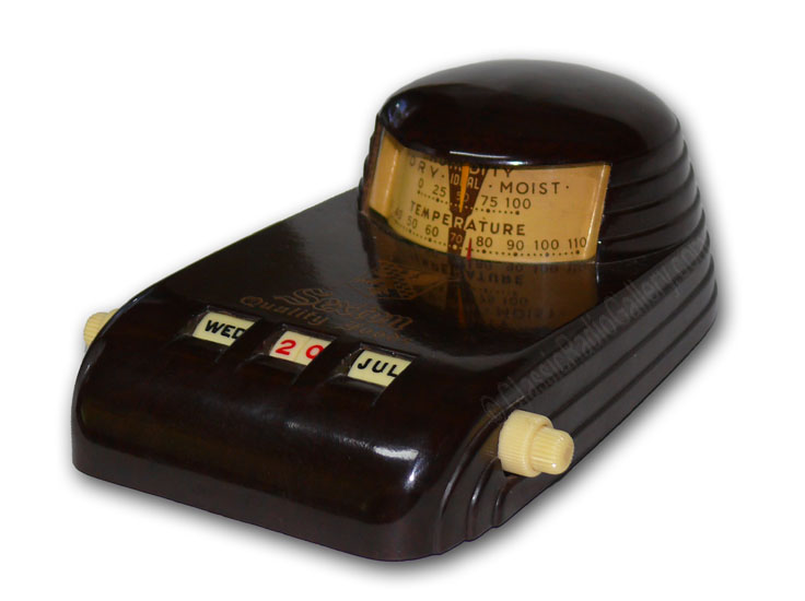 Autopoint "Calendaire" streamline bakelite calendar and thermometer